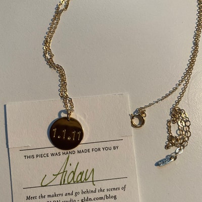 Custom Disk Coin Necklace, Personalized Circle Tag for Initials, Dates ...