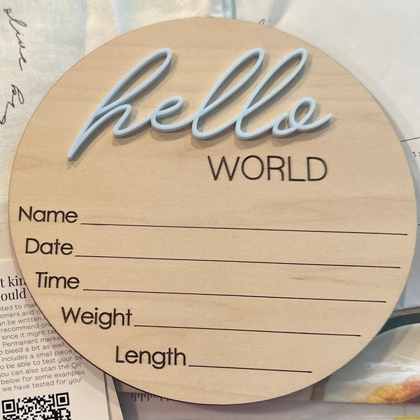 Hello World Baby Announcement Sign, Hello World Plaque, Gender Neutral ...