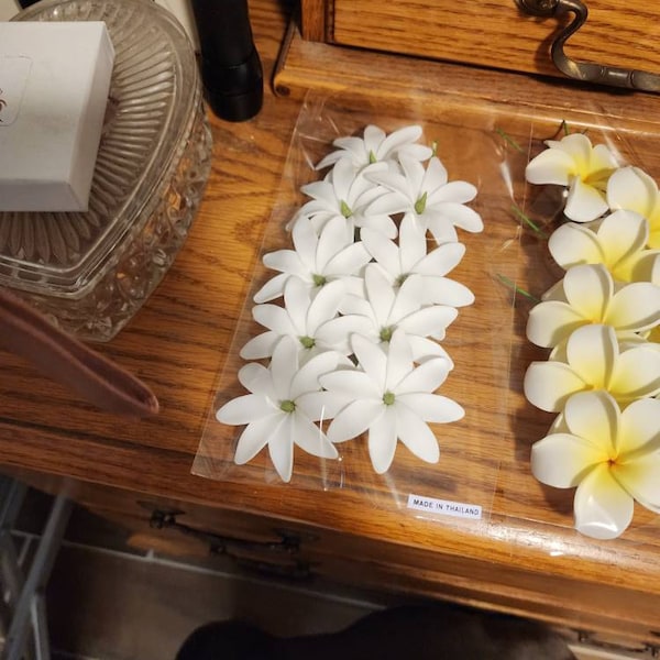 Tiare Foam Flower, Ear Flower, Hair Pick / Adult Size 2.5" Kid's Size 1 ...