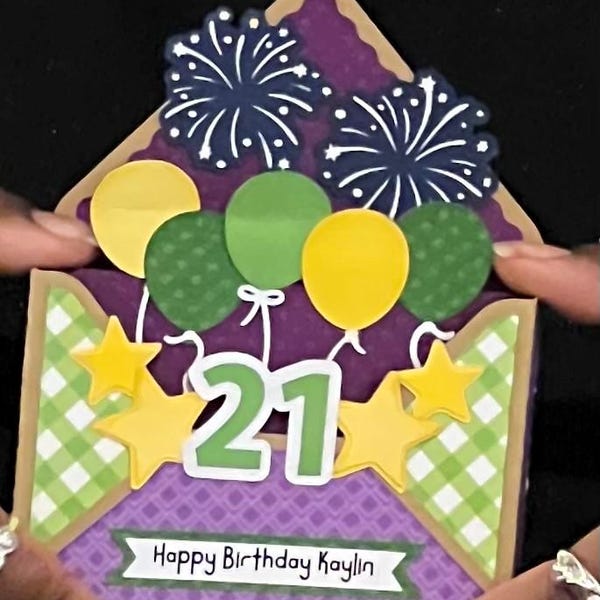 Handmade 3D Birthday Card, Dinosaur Card, Kids Birthday Card, Girls ...