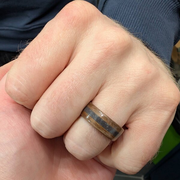 Welsh Slate Ring With Your Choice of Wood - Etsy UK