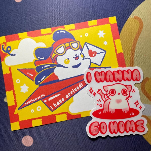 Clear Transparent Vinyl Sticker I Wanna Go Home Kitten Cat Kawaii Cute ...