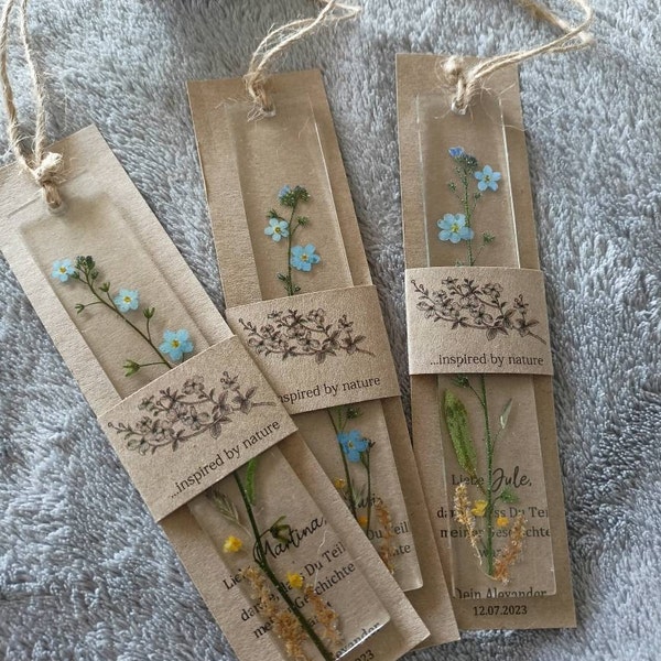 Personalized Resin Bookmark. Forget-me-not Flowers. Graduation Gifts ...