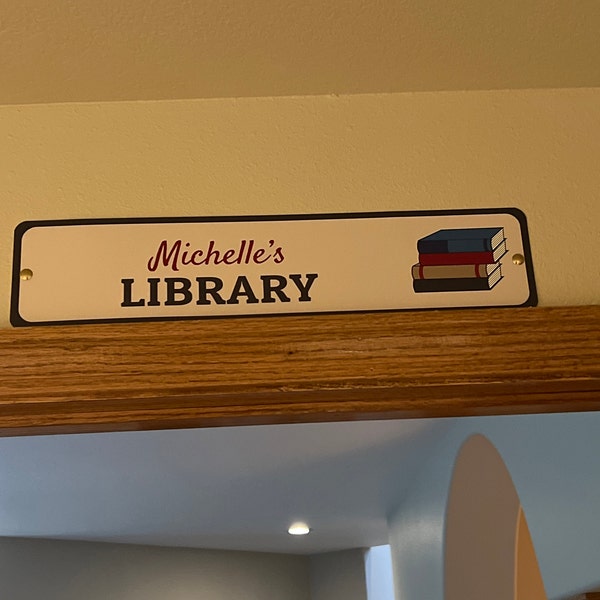 Reading Corner Sign, Personalized Child Name Bedroom Sign, Custom Kid ...