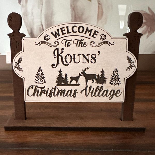Personalized Christmas Village Sign, Welcome to Our Village Sign ...