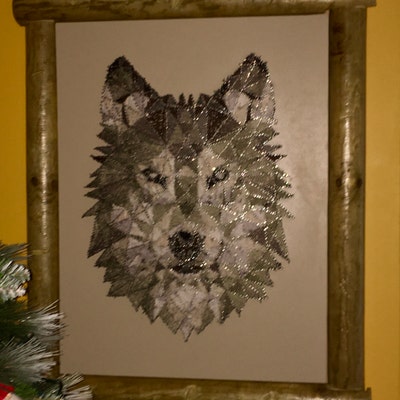 String Art Wolf Wall Art Home Decor Wood Wall Art Wild Animal - Etsy
