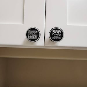 LAUNDRY ROOM KNOBS Drawer Pulls 9 Symbols Logos Decor Vintage Look ...