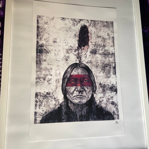 Sitting Bull - 12x18 Signed and Dated Art Print Poster - Etsy