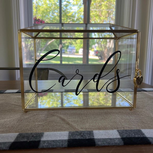 Custom Card Box Vinyl Decal Sticker for Wedding Cards Sign, Rose Gold ...