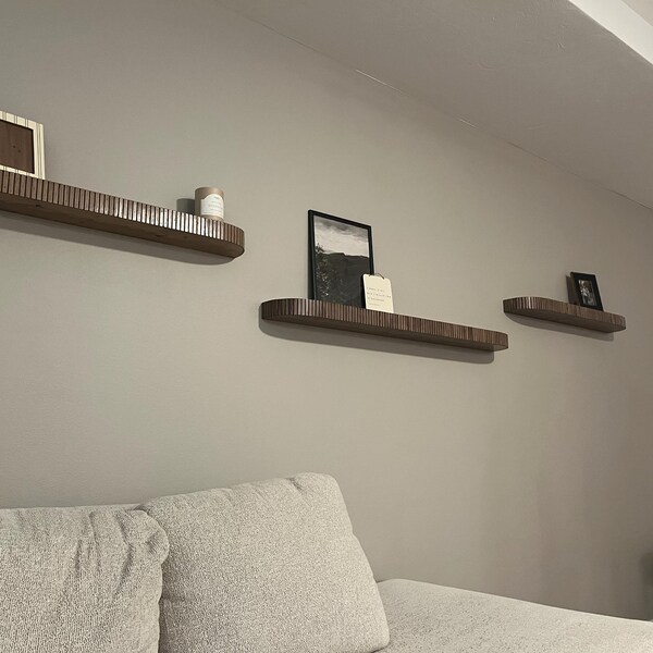 Custom Rounded Fluted Floating Shelf - Etsy