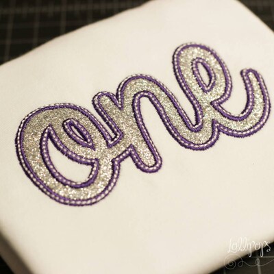 ONE Cursive Applique Font/design - Etsy