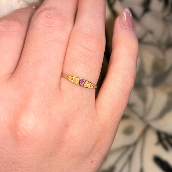August Birth Ring, Birthstone Ring, Birthflower Ring, Gold Ring ...