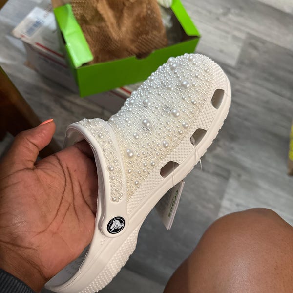 Custom Pearled Bridal Bling Wedding Crocs - Etsy