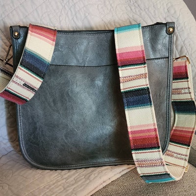 Slim Retro Purse Strap, Geometric Pattern, Replacement Crossbody Strap ...