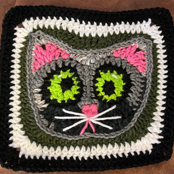 Cat Face Granny Square - Etsy