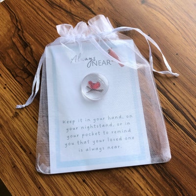 Cardinal Always Near Glass Gem, Pocket Token, Angelversary, Remembrance ...