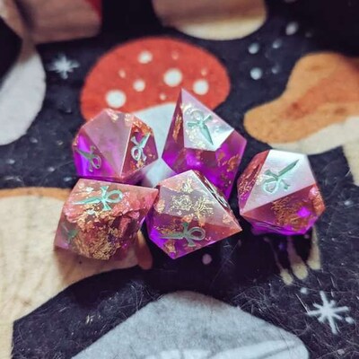 Fae Celebration Flowers, Flower Dice, Floral, Handmade Dice, Sharp Edge ...