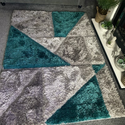 New Duck Egg Blue Silver Grey Cream Rugs Small Large Mats - Etsy