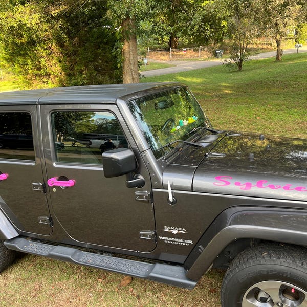 Two Printed Vinyl Hood Decals Custom Name Text Accessories, Hood Decals ...