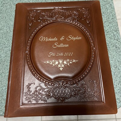 Personalized Handpainted Leather Wedding Photo Album Handmade Gift ...