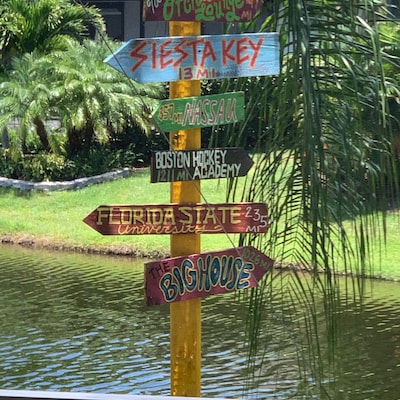 Set of 6 Directional Signs . Beach Signs . Tiki Signs . Custom ...
