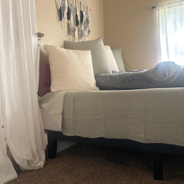 Lightweight Summer Bedspread, Soft Queen Size Bed Cover, King Muslin ...