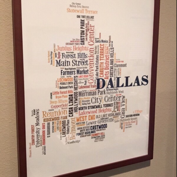 Dallas Map Art, Dallas Art Print, Dallas Neighborhood Art Print, Dallas ... Dallas Map Art, Dallas Art Print, Dallas Neighborhood Art Print, Dallas ...