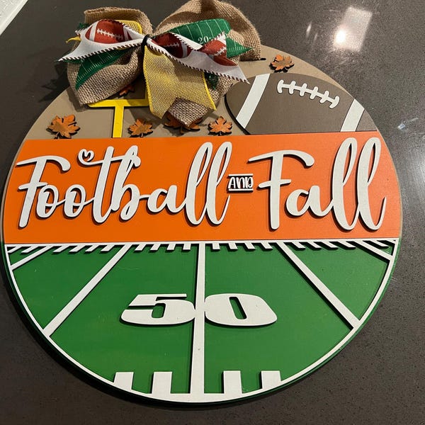 Fall Door Hanger - Football and Fall - Etsy