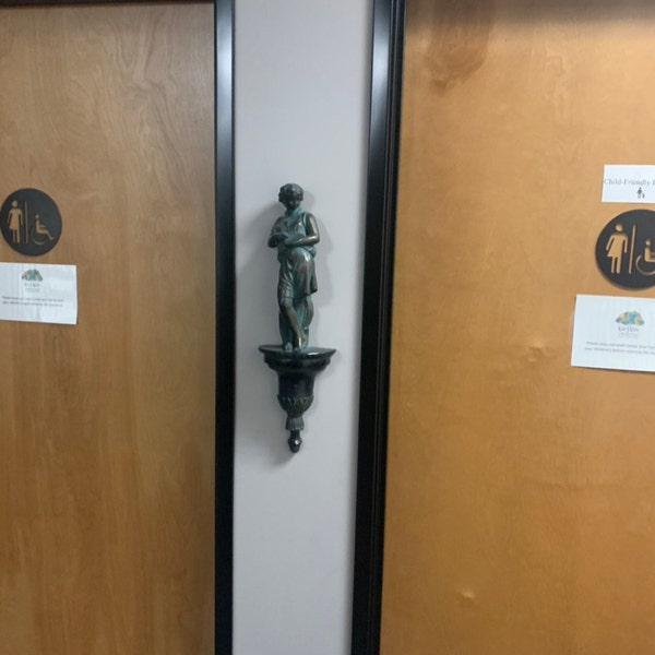 Gender Neutral Bathroom Sign Metal. Gold Restroom Door Sign. Unisex ...