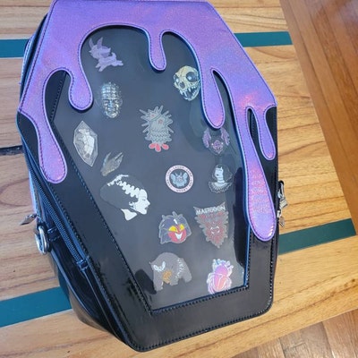 Drippy Coffin Ita Bag Glitter Vinyl Gothic Goth Back Pack Enamel Pin - Etsy