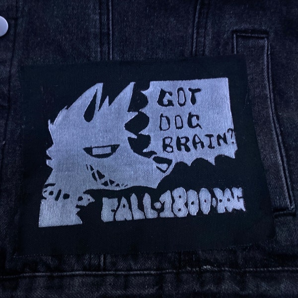 Dog Brain Punk Coyote Diy Linocut Furry Patch - Etsy