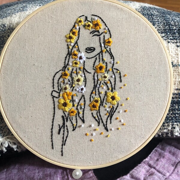 Sunflower Girls Embroidery Kit. Feminist Hoop Art. Stitching Gift ...