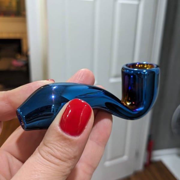 4.3” Sherlock Holmes Glass Smoke Bowl Metallic Smoking Pipes Bowls for ...