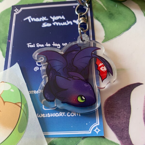 Toothless Lightfury Acrylic Charm - Etsy