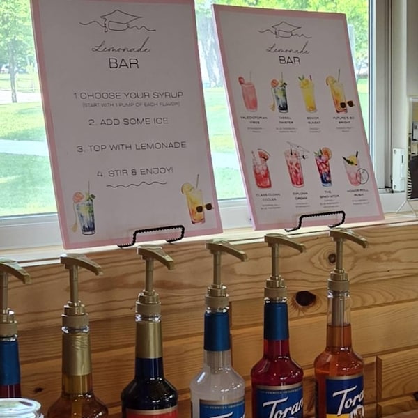 Graduation Party Lemonade Bar Menu - Etsy