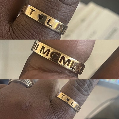 Custom Graduation Band 14kt Solid Yellow Gold or White Gold, Stackable ...