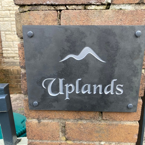Personalised Deep Engraved Slate House Sign - Etsy UK