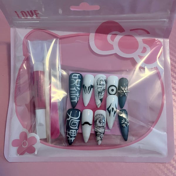 ATEEZ ANITEEZ Aesthetic Press on Nails Kpop Nails Coquette Nails Almond ...