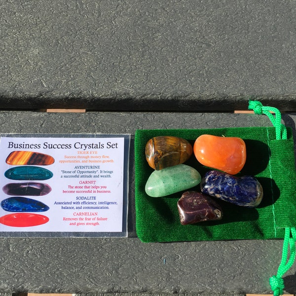 Business Success Crystals Set, Prosperity and Wealth Stones, Gift for ...