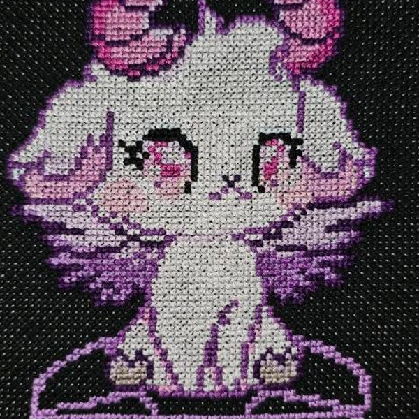 Cute Kawaii Halloween Cross Stitch Pattern PDF - Pentagram Pagan Witchy ...