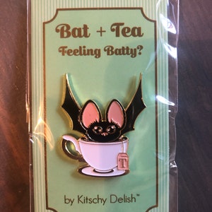 Bat Tea Soft Enamel Pin - Etsy