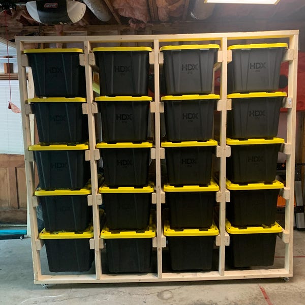Tote Rack Plans, Bin Storage Rack, Garage Shelves Plans, PDF Download ...