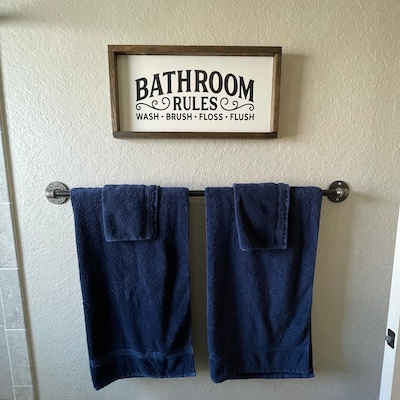 Rustic Bathroom Rules Sign / Bathroom Decor / Wood Bathroom Sign ...