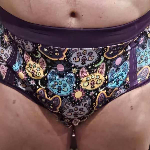 ABDL Diaper With a High Fit. Crazy Cats on Purple by an Adult Boy. Adult Baby Boy Clothing. - Etsy