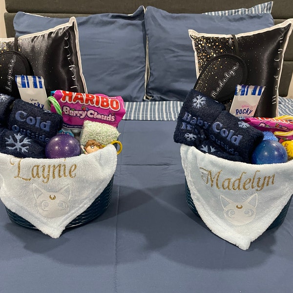 Personalized Pajama Party Kit (pillow and Eye Mask), Sleepover, Black ...