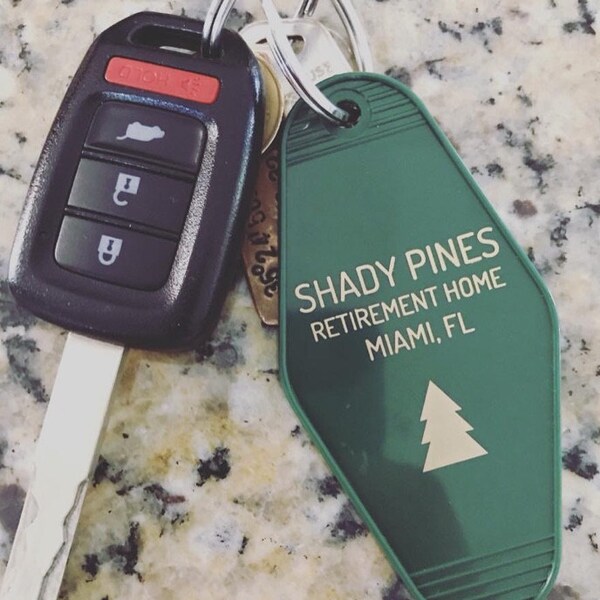 Shady Pines Dark Green Key Tag Golden Girls Keychain - Etsy
