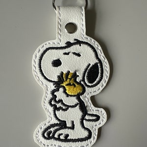 Peanuts Snoopy Woodstock Embroidered Key Fob - Etsy