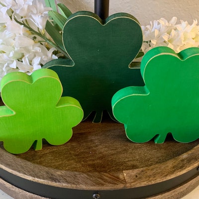 DIY Wood Shamrock Craft Set of 3 Three Leaf Clover Cutout Craft for ...