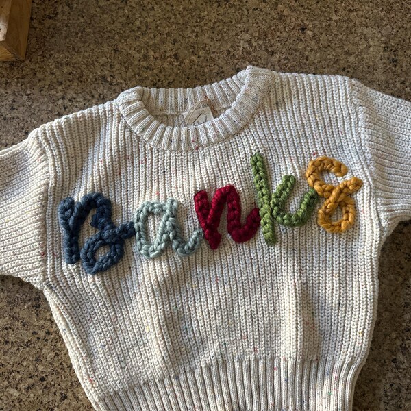 Custom Initial Sweater, Baby Letter Sweater, Personalized Sweater, Baby ...