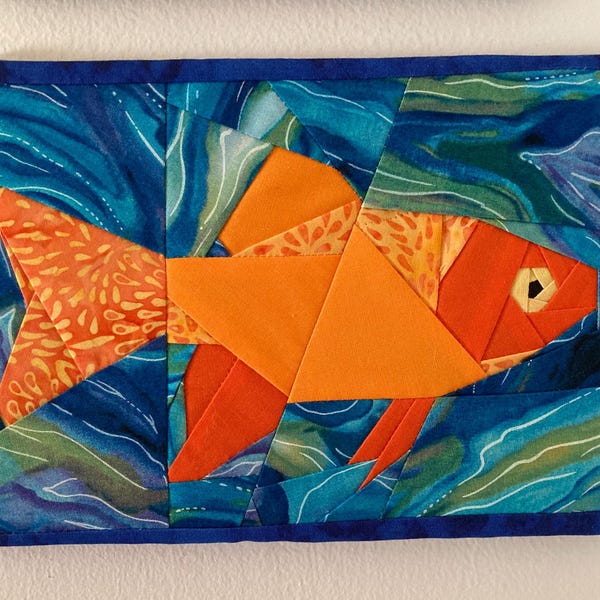 Goldfish Fpp--paper Piecing Quilt Block Pattern - Etsy